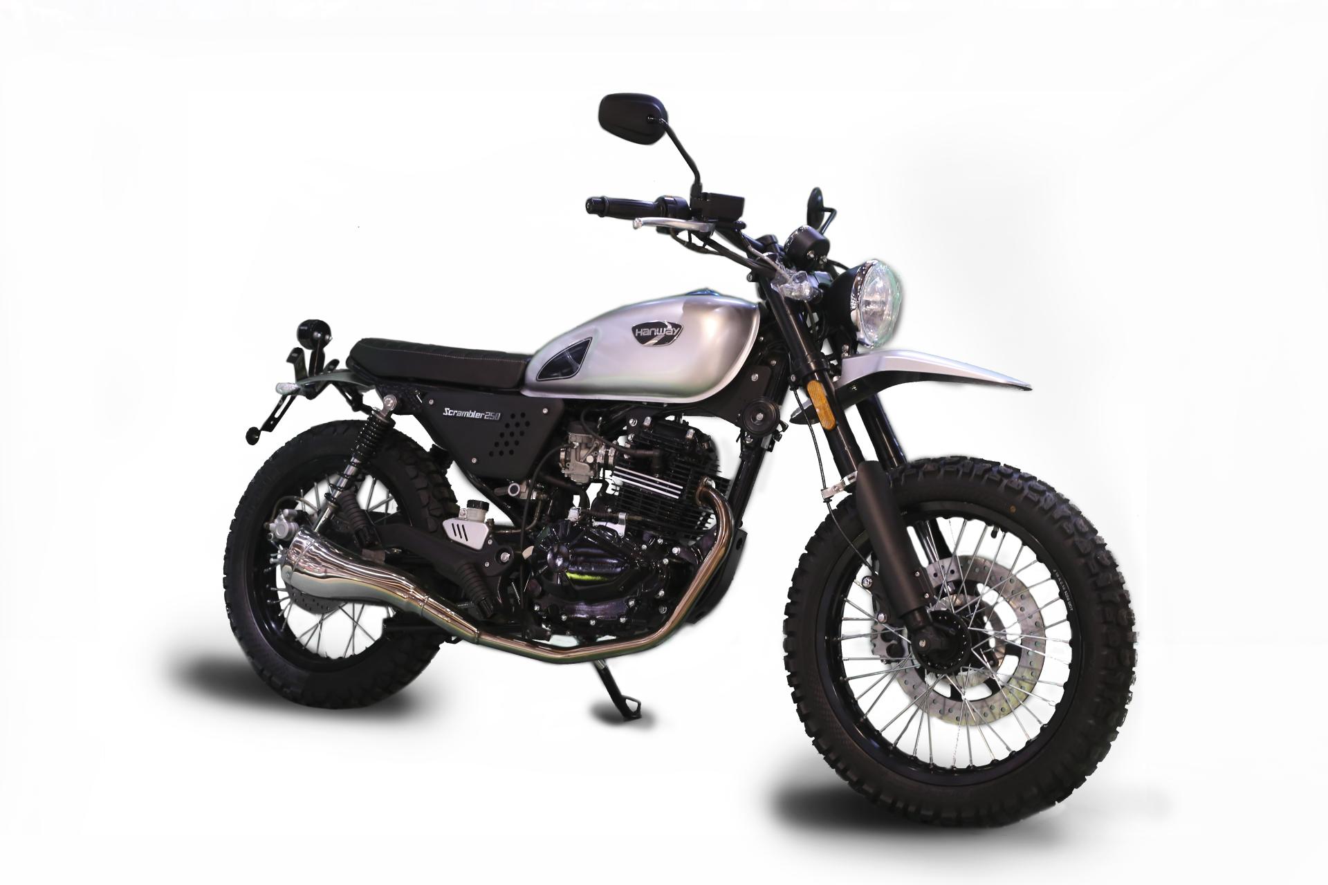 SCRAMBLER 250 MATT SILVER HANWAY 6900 GEL